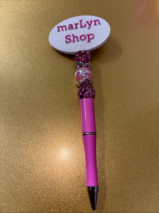 Accessories | Marlyn Shop Pink Beaded Ballpoint Pen | Poshmark